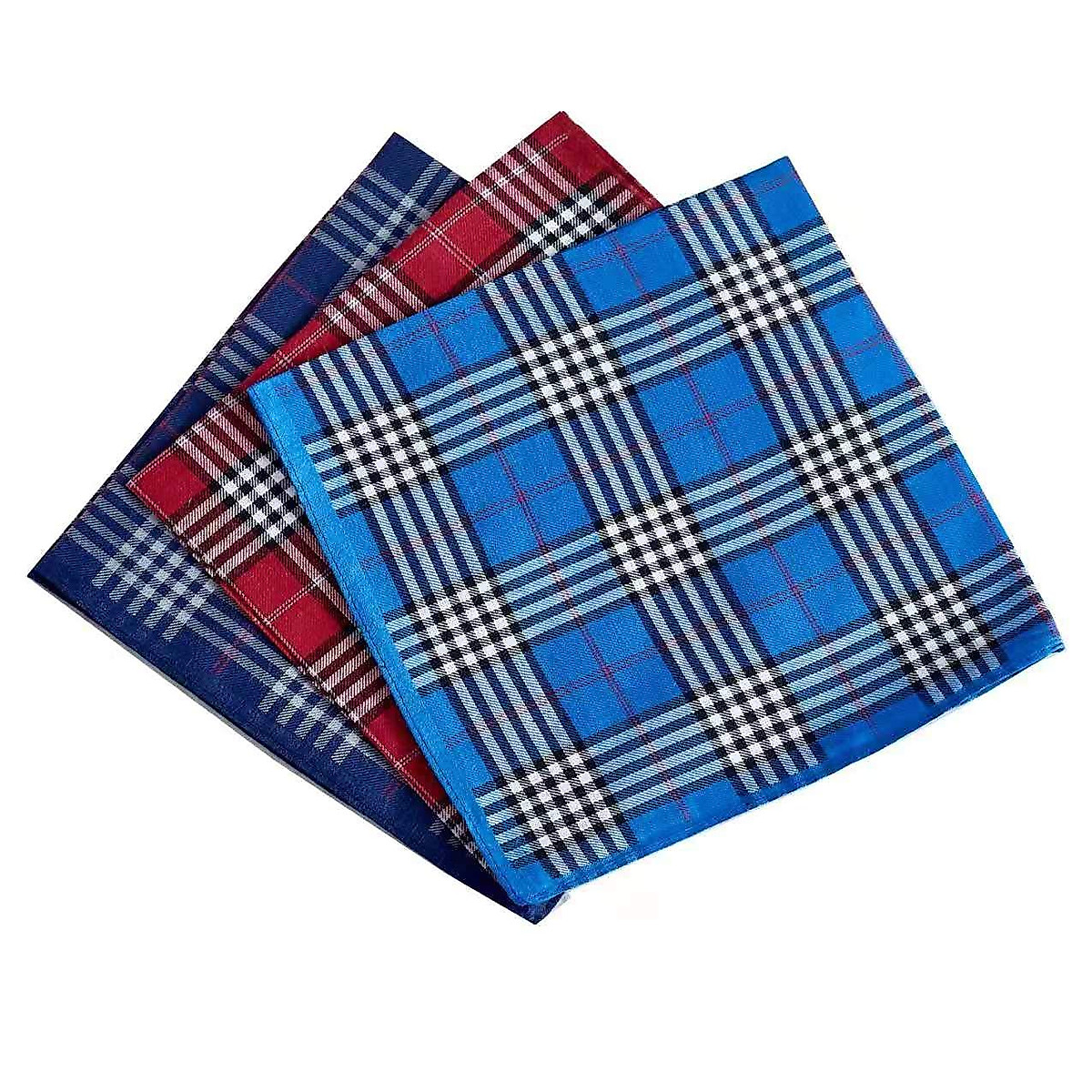 RDS HANKYTEX Men's Handkerchiefs 100% Cotton Checker Pattern 6 Pieces …