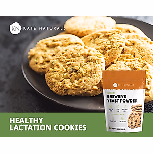 Brewers Yeast Powder for Lactation to Boost Mother's Milk - Kate Naturals. Brewer's Yeast Powder for Lactation Cookies. Gluten Free & Non-GMO Lactation Supplement. Edible for Dogs & Ducks (12oz)