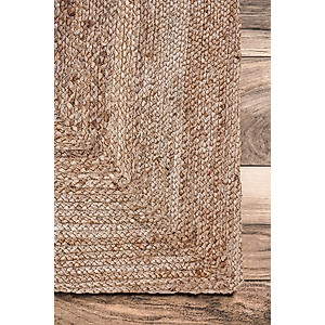 RAJRANG Reversible Jute Rug 3x5 Feet Natural Fibers Hand-Woven Braided Carpet for Farmhouse Living Room, Kitchen, Bedroom