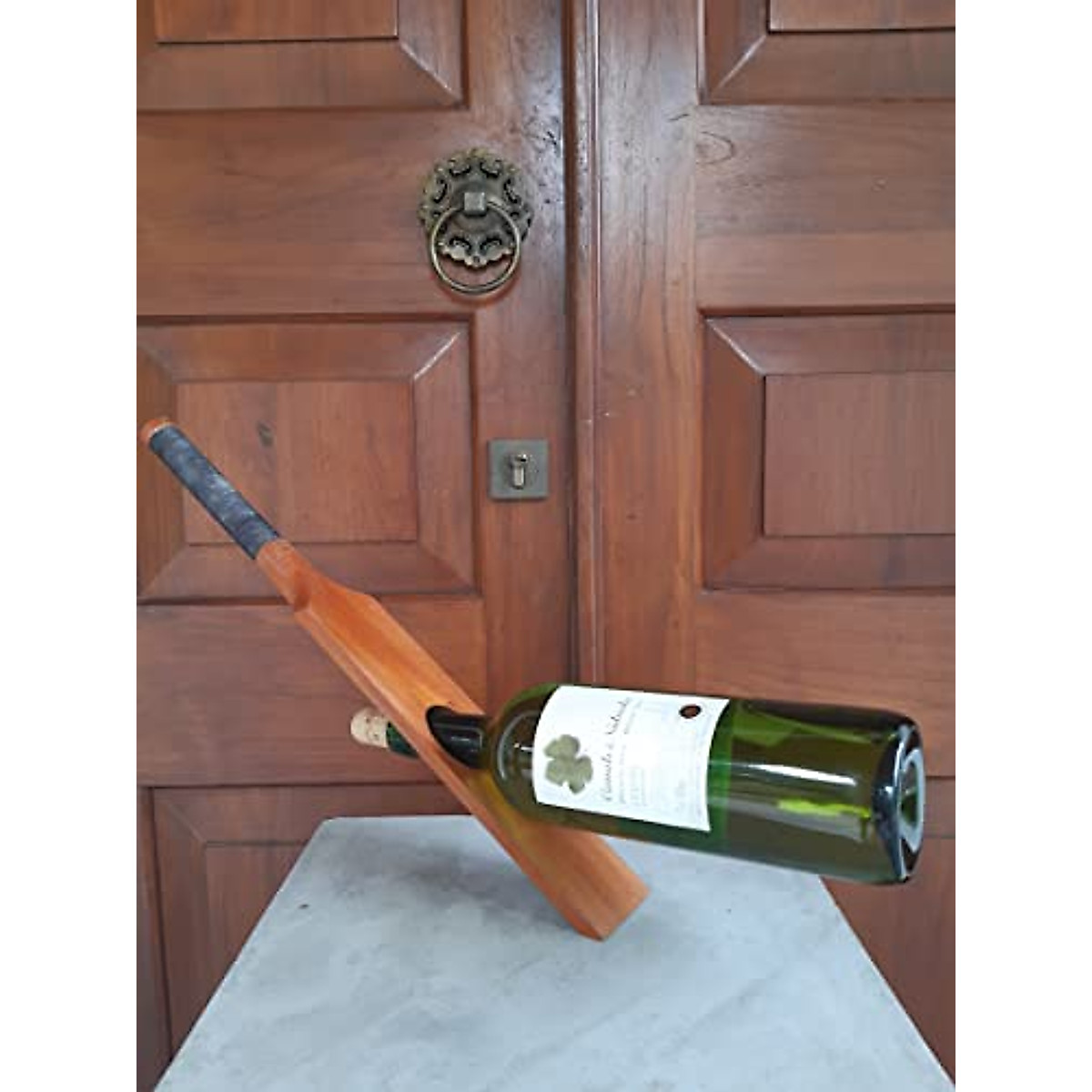 Wine Bottle Balancer/ Holder - Magic Bat - Unique Decorative Cricket Bat Design for Tabletop Display in Home, Kitchen, or Bar