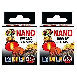 Zoo Med (2 Pack) Nano Infrared Heat Lamp, 25 Watt