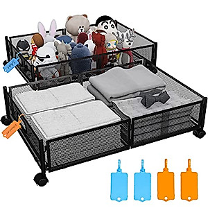 CHAMUTY Under Bed Storage Containers with Wheels - Clothes, Shoes and Underbed Organizer for Bedroom Comforter Storage
