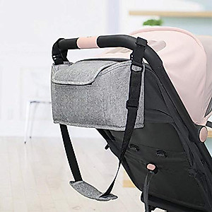 Non Slip Baby Stroller Organizer Bag with Cup Holder for Mom, Universal Fit for Uppababy Vista Cruz Nuna Baby Jogger Bob Baby Stroller and Stroller Accessories for Baby Boy Girl