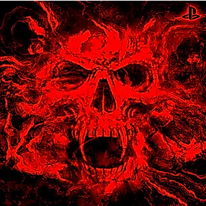 Skin Ps4 Slim - Skull Flames RED - Limited Edition Decal Cover ADESIVA Playstation 4 Slim Sony Bundle