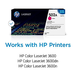 Original HP 502A Magenta Toner Cartridge | Works with HP Color LaserJet 3600 Series | Q6473A