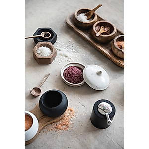 Bloomingville Mango Spice Bowls and 3 Wood Spoons, Set of 7 Tray, Natural, 3