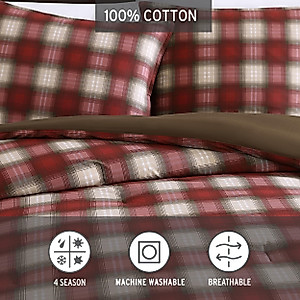 Eddie Bauer - King Comforter Set, Reversible Alt Down Bedding with Matching Shams, Home Decor for Colder Months (Navigation Red, King)