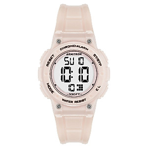 Armitron Sport Women's Digital Chronograph Resin Strap Watch, Light Pink (45/7086PLP)