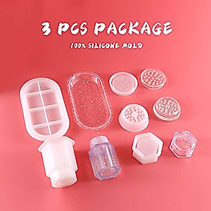 3 PCS Silicone Resin Molds Kit with Grinder Mold for Resin Premium Resin Tray Mold, Silicone Jar Mold with Lid for Grind and Storage, DIY Resin Epoxy Casting Craft