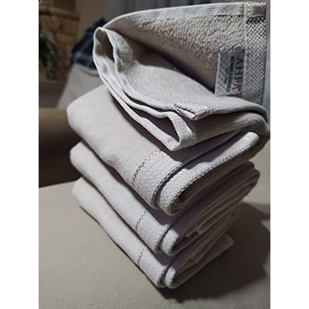 Global_Trading 6 Pack - FINGERTIP Towels 11X18 Terry-Velour Towels 100% Cotton (Beige) (6, Beige)