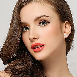 Pearl Earrings 10-11mm Button Freshwater Cultured Pearls 925 Sterling Silver Stud Earrings- VIKI LYNN