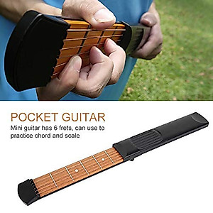 Portable Mini 6 Fret Pocket Acoustic Guitar Practice Tool Gadget Chord Trainer