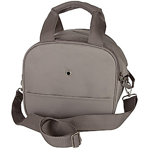 Home-X Portable Canvas Yarn Bag, Features a Hole for Yarn in Use, Grey