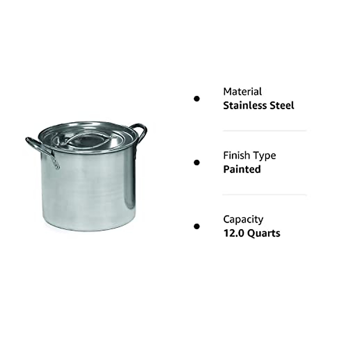 IMUSA USA Stainless Steel Stock Pot with Lid 12-Quart, Silver
