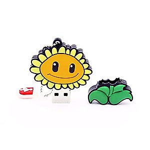 2.0 Sunflower Flower Smile 16GB USB External Hard Drive Flash Thumb Drive Storage Device Cute Novelty Memory Stick U Disk Cartoon