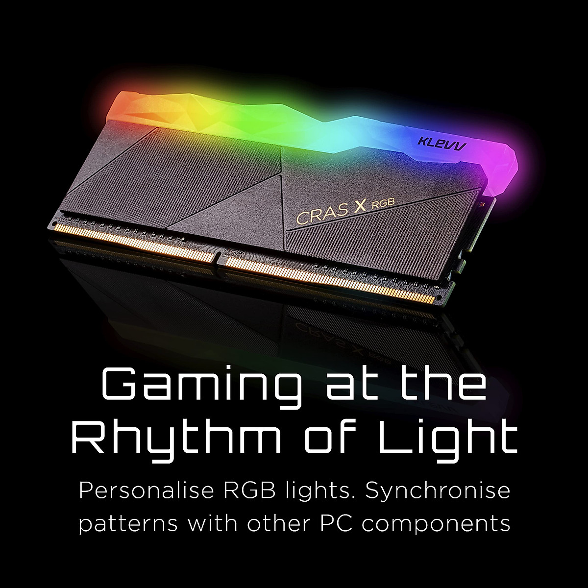 KLEVV CRAS X RGB DDR4 32GB (2x16GB) 3200MHz CL16 1.35V Gaming Desktop Ram Memory SK Hynix Chip XMP 2.0 Ready (KD4AGU880-32A160X)