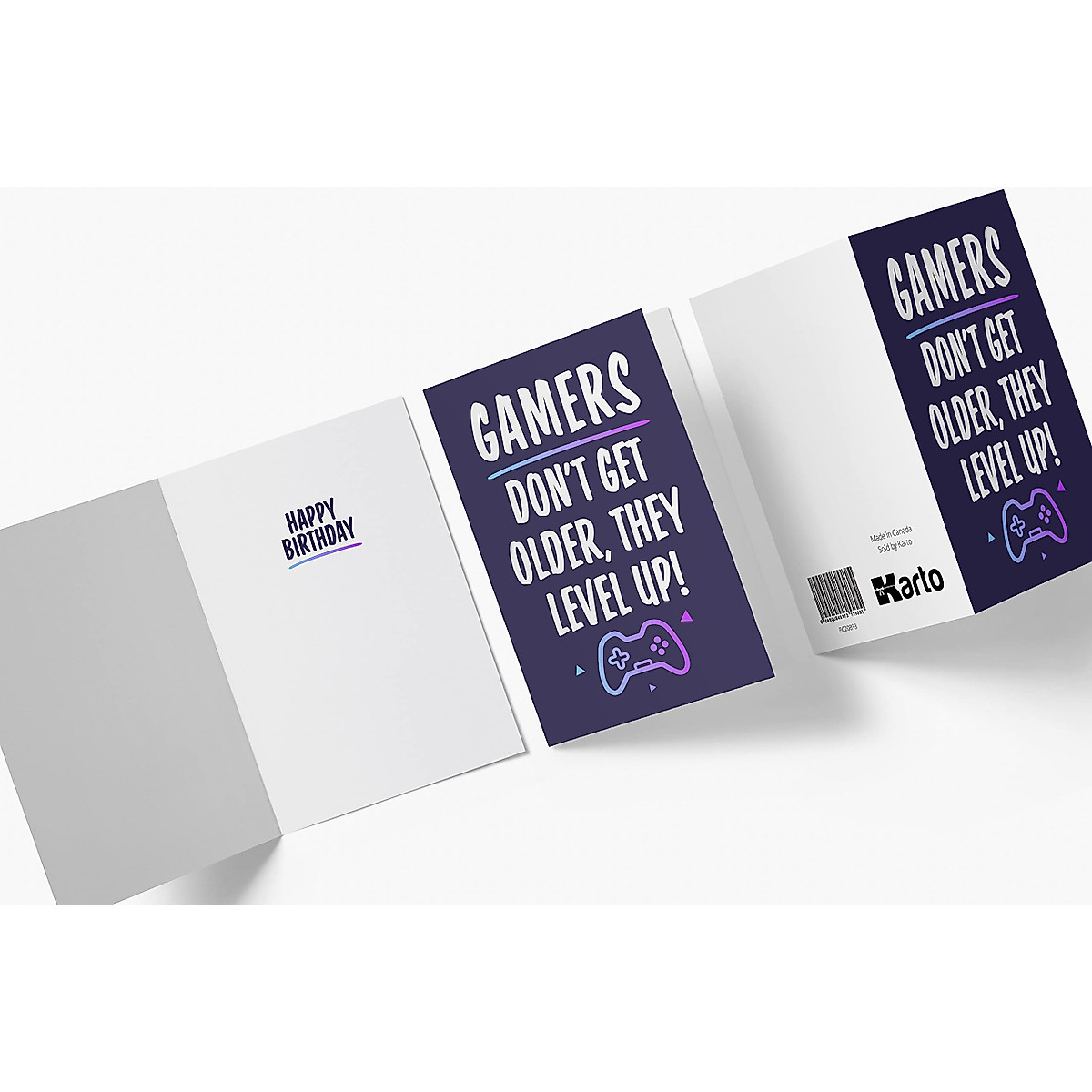 Gamer Birthday Card For Men and Women, Single Large 5.5x8.5 Happy Birthday Card For Him or Her, Birthday Card For Boy or Girl, Birthday Card For Brother,Karto,Gaming Older