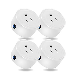 Martin Jerry Mini Smart Plug Compatible with Alexa and Google Home, Smart Home Devices, No Hub Required, Easy Installation and App Control as Smart Switch Timing (Round) (4Pack)