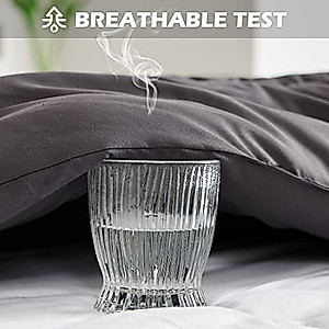 California King Comforter Set 3 Piece,Bedding Comforter Sets for California King Bed All Seasons Down Alternative Comforter/Duvet Insert + 2 Pillow Shams Soft Comfortable-Machine Washable (Grey,CK)