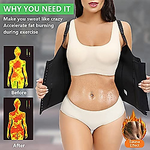 YADIFEN Waist Trainer Vest for Women,Zipper Corset Body Shaper for Tummy Control Neoprene Cincher Sweat SaunaTank Top