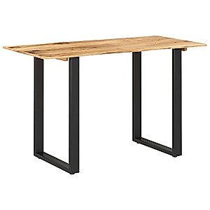 WHOPBXGAD Dining Table,Kitchen Tables, Wooden Dining Tables for Living Room, Dining Room, Bistro Tables,46.5"x22.8"x29.9" Solid Acacia Wood