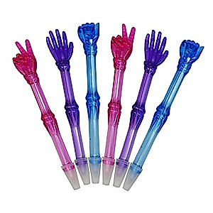 Maydahui 12PCS Finger Bone Ballpoint Pen Cute Gestures Pens Black Ink for All Saints' Day Girl Students School