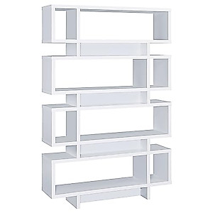 Coaster Home Furnishings Reid 4-Tier Open Back Bookcase White