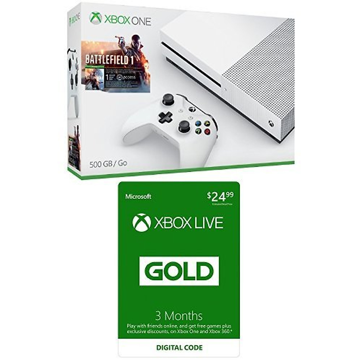 Xbox One S 500GB Battlefield Bundle + 3-month Xbox Live Card