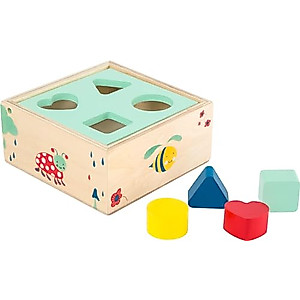 small foot wooden toys Small Foot Wooden Toys Shape-Fitting Activity Cube "Move it!" playset designed for children 12+ months, Multi (10944)
