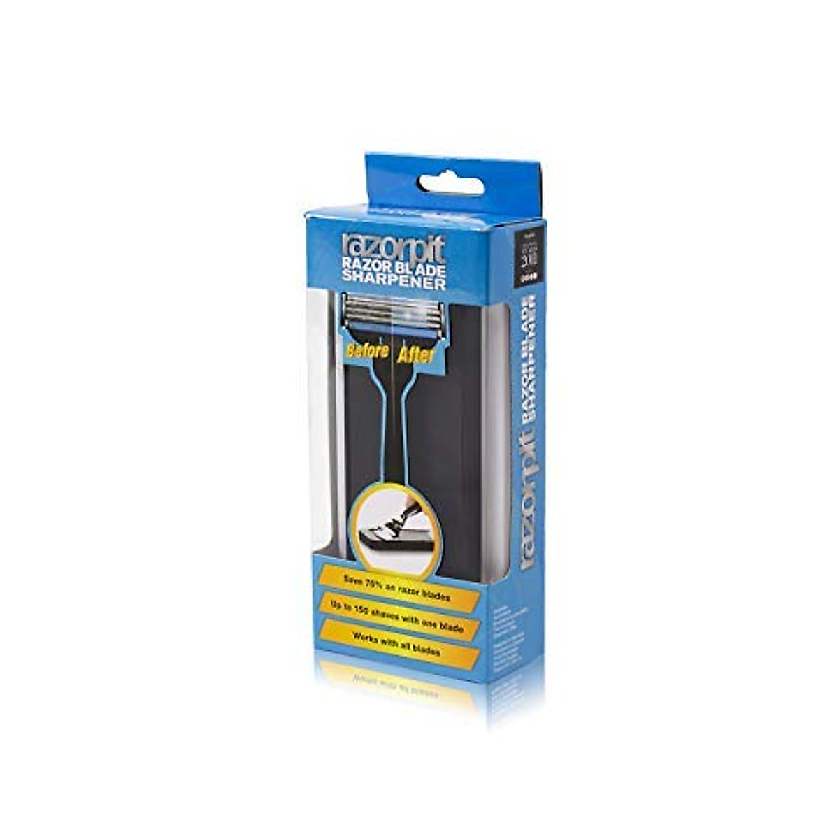 RazorPit Slide Razor Blade Sharpener, Cleans & Sharpens Blades, Black