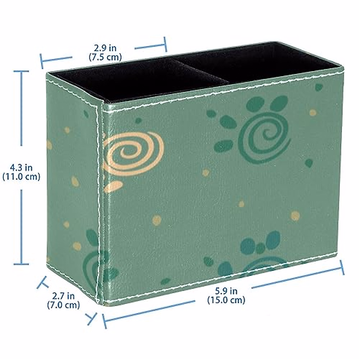 Pencil Pen Holder Cup, Stationery Organizer Holder Makeup Brush Storage Organizer, Modern Design Desktop Desk Accessories for School Office Home Supplies - Light Green Pattern