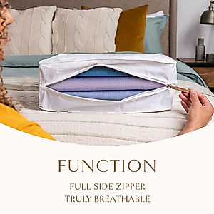 Hayden Hill Luxury Organic Cotton Sweater Storage Bag - Fits 4 Fine Knits - 15 Inch - Breathable Clothes Storage For Cashmere - Moth Proof Sweater Organizer For Closet - Certified Carbon Neutral