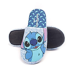Disney Lilo and Stitch Slippers Womens Ladies Slip On Blue House Loafers 7/8 US