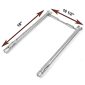 QuliMetal 69785 Grill Burner and 7637 Cooking Grates for Weber Spirit 200 and Spirit II 200, Spirit E-210, E-220, Spirit S-210, S-220, Spirit II 200 Series Gas Grills
