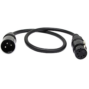 (0.5M) DMX Stage Light Cable,DJ XLR Cable,SinLoon 3-Pin Male XLR to 5-Pin Female XLR DMX Turnaround Connection for,Moving Head Light Par Light Spotlight with XLR Input & Output (3Male)