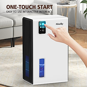 NineSky Dehumidifier for Home, 95 OZ Water Tank, 7000 Cubic Feet(720 sq.ft) Dehumidifiers for Bathroom, Bedroom with Auto Shut Off, Two Working Modes and 7 Colors LED Light