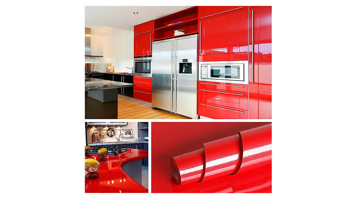 Livelynine Red Contact Paper - Easy Peel & Stick Decor for Home