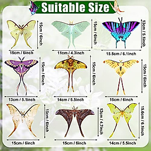 63 Pcs Butterfly Wall Decor Spring Summer Decor Removable Double Sided 3D Butterfly Moth Decal 6 Inch Party Decorations for DIY Kids Nursery, TV Wall, Bedroom Decor, Wedding, Birthday Supplies