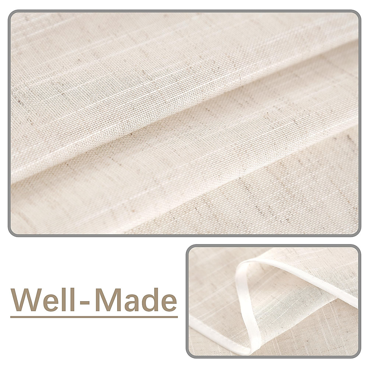 Karseteli Natural Linen Rectangle Tablecloth, Slubby Textured Fall Lightweight Table Cloth 60 x 84 Inch, Water Resistant Stain Resistant Farmhouse Burlap Table Cover for Kitchen Dining Room