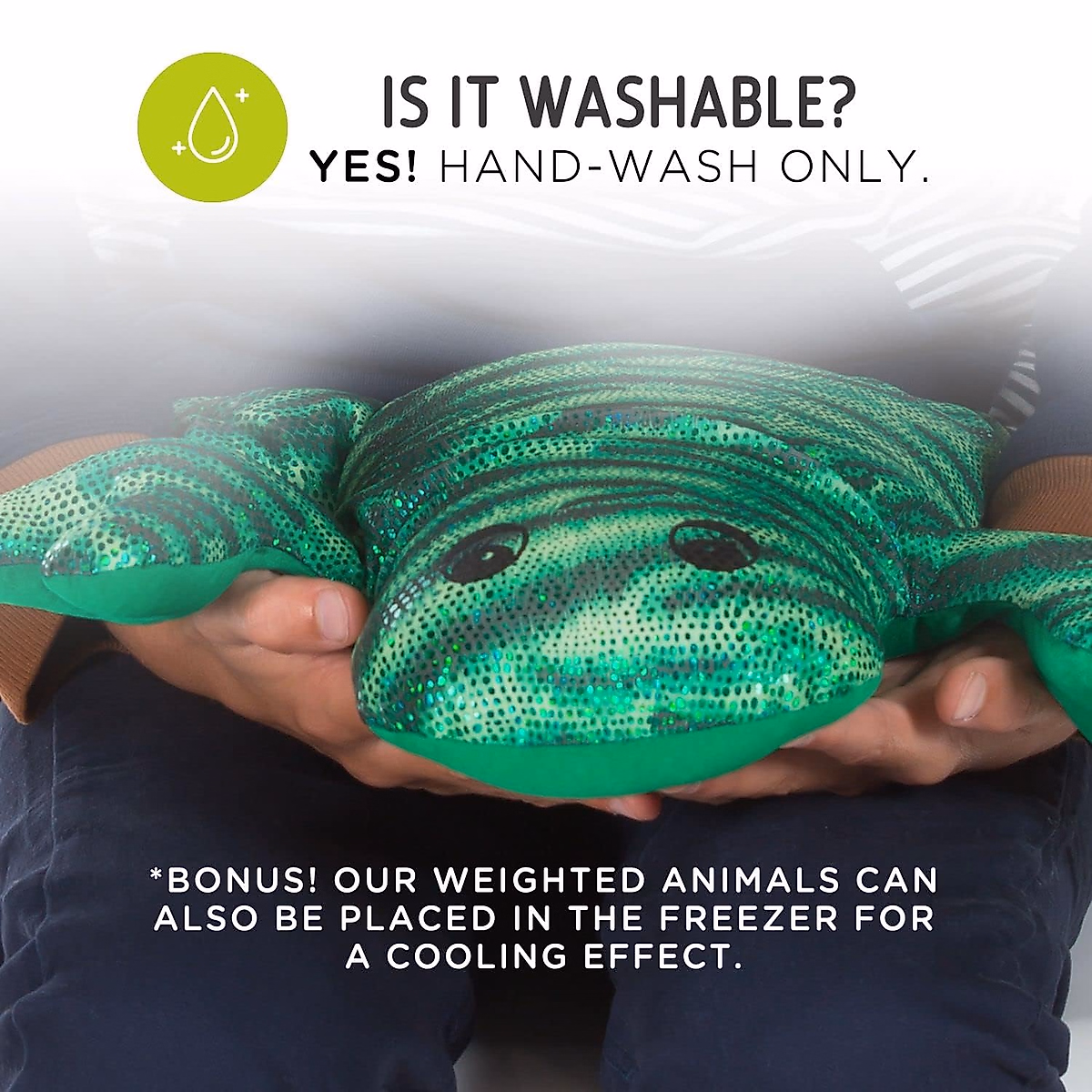 manimo Weighted Stuffed Frog for Kids & Adults – Frog Toys Sensory Lap Pad - Stress Relief Weighted Frog Plush for Chest, Back & Legs - Perfect for Home, Schools, kindergardens, Daycares