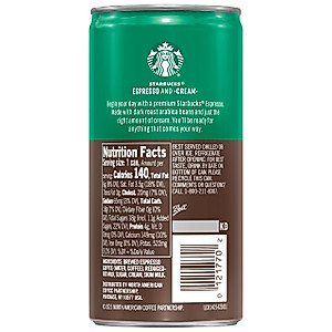 Starbucks Ready to Drink Coffee, Espresso & Cream, 6.5oz Cans (12 Pack) (Packaging May Vary)