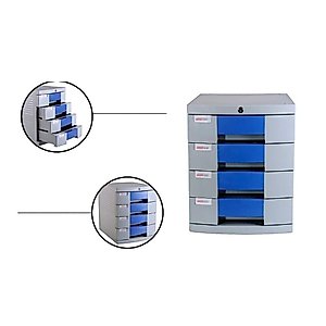 LEYT Flat File Cabinet, 4-Layer Drawer Storage Organization, with Lock/Blank Label，Suitable for Office Supplies
