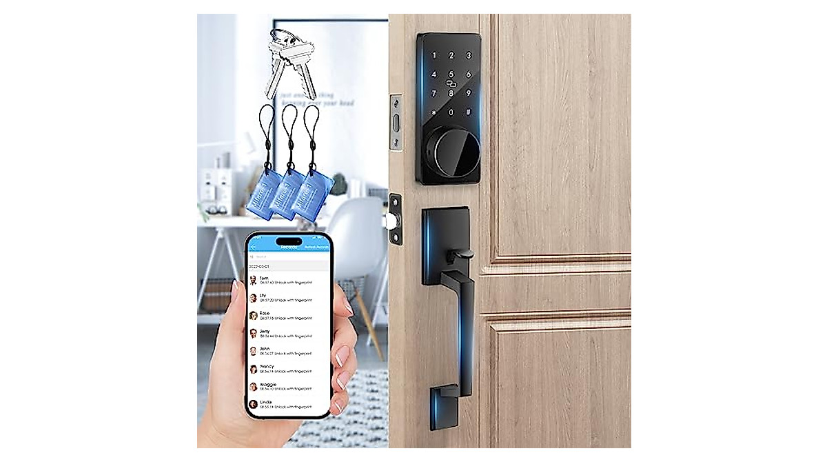 4-in-1 Smart Keyless Door Lock: App, Auto-Lock & Easy Install