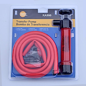 Koehler Enterprises RA990 Multi-Use Siphon Fuel Transfer Pump Kit (for Gas Oil and Liquids), Red medium