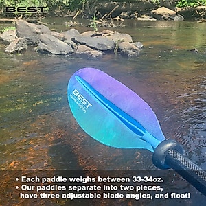 Best Marine and Outdoors Kayak Paddle, Carbon Fiber Shaft & Fiberglass Reinforced Polypropylene Blades, 220cm, 234cm, 250cm, Lightweight Kayak Paddles for Adults, Kayak Oar & Accessories