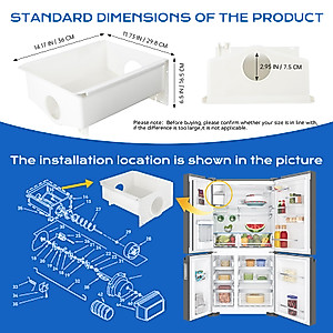 ➋⓿➋➍ ɴᴇᴡ 𝐔𝐩𝐠𝐫𝐚𝐝𝐞𝐝 WPW10670845, W10670845 Refrigerator Ice Bucket for Whirlpool, kitchenaid, Kenmore, Amana Refrigerators Etc.Replaces 2196091,1115342,1115372, W10670845 Etc,1 Year Warranty