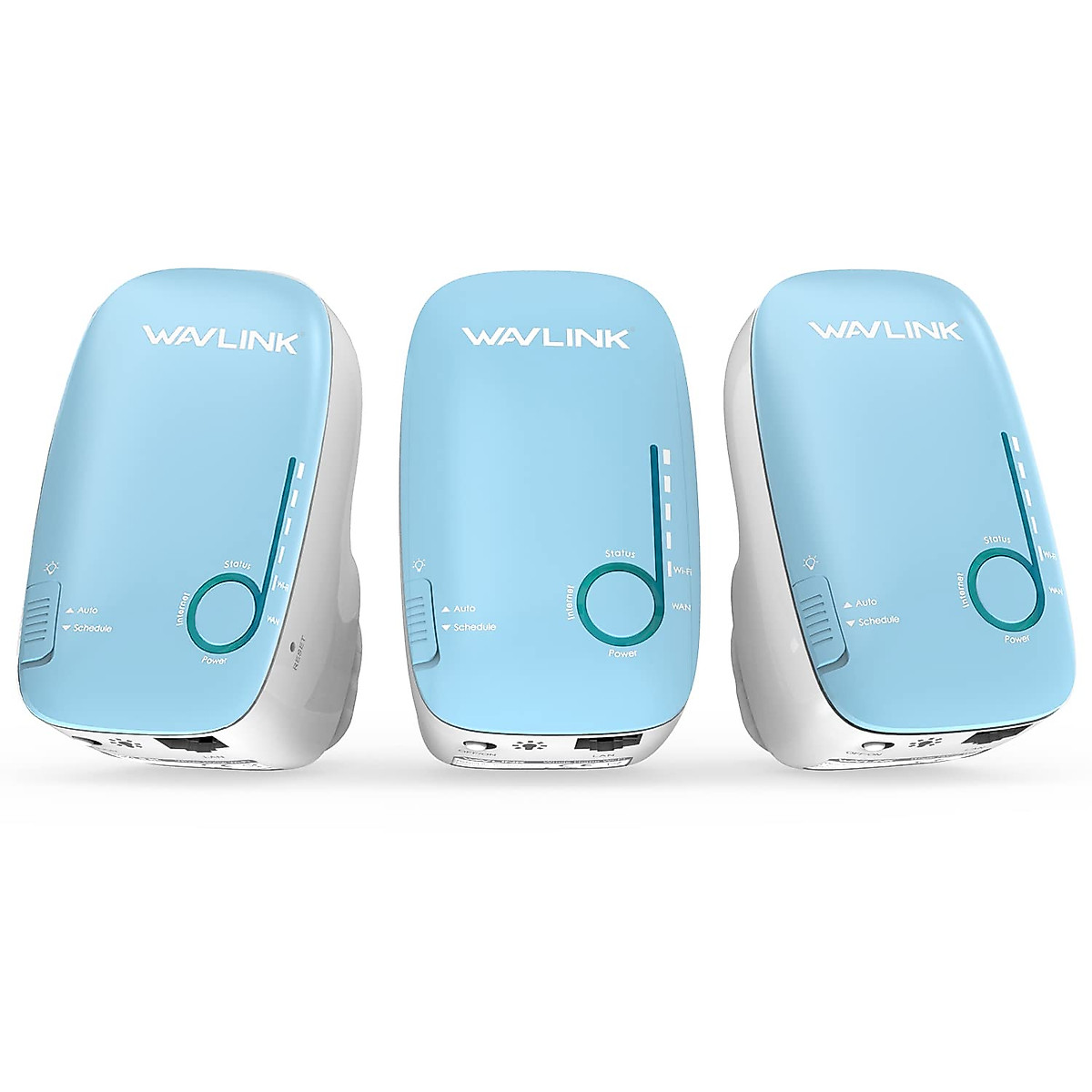 WAVLINK Mesh WiFi System, Dual-Band Gigabit Mesh WiFi Extenders, Up to 4500 Sq.ft., Wall-Mounted Smart Whole Home Wi-Fi Routers with Snooze Light, Built in 4 Antennas. (3-Pack)