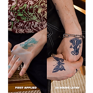 Inkbox Temporary Tattoos, Semi-Permanent Tattoo, One Premium Easy Long Lasting, Water-Resistant Temp Tattoo with For Now Ink - Lasts 1-2 Weeks, Stego, 1 x 1 in