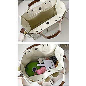 Tote Bag Women Hobo Handbag Canvas Shoulder Bag Satchel Retro Crossbody Bag Purse Multiple Pocket Large Capacity