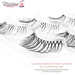 Dorisue Eelashes Natural look wispies Short lashes 3D natural looking eyelashes LightWeight eyelashes 4 Pairs lashes pack